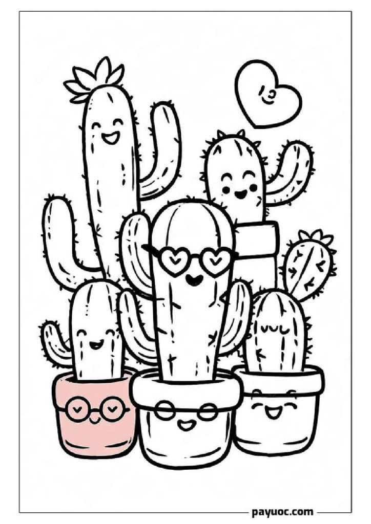 30+ Cactus Valentine Coloring Pages (FREE PDFs)