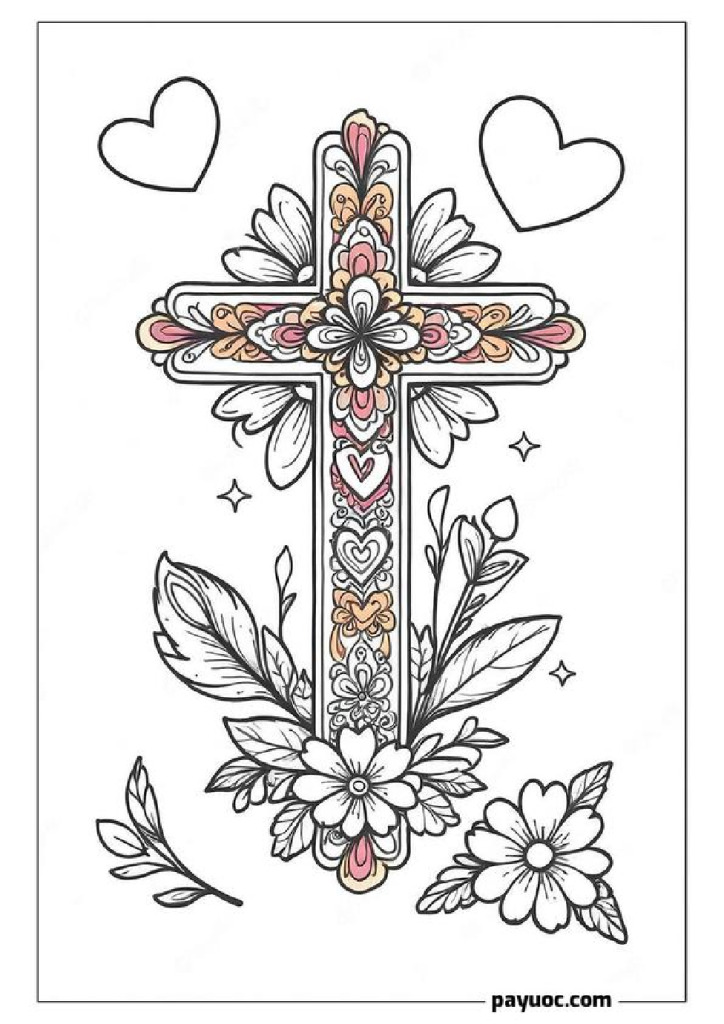 25+ Cross with Mandalas Coloring Pages (FREE PDFs)