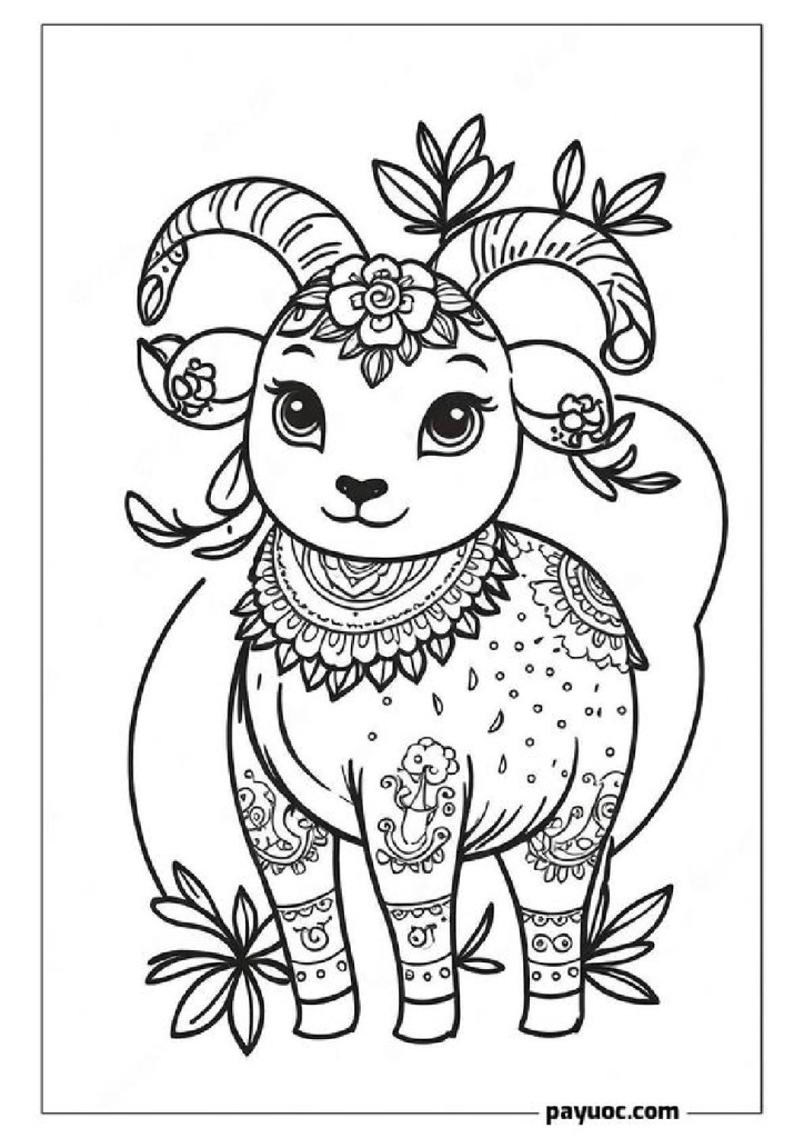 30+ Aries Zodiac Mandala Coloring Pages (FREE PDFs)
