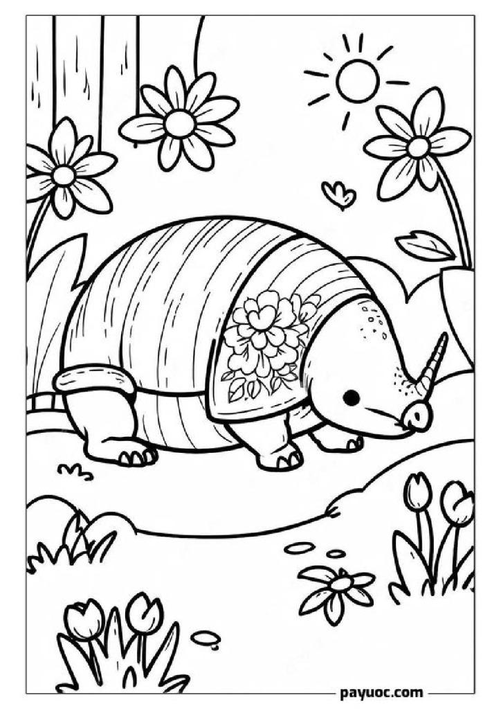 20+ Armadillo Coloring Pages for Kids (FREE PDFs)
