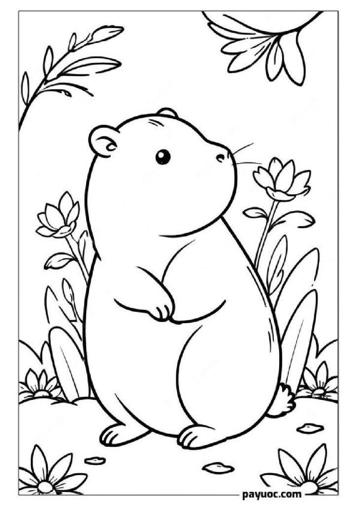 40+ Capybara Coloring Pages for Kids (FREE PDFs)