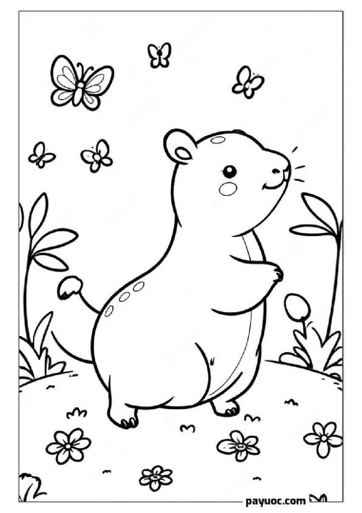 40+ Capybara Coloring Pages for Kids (FREE PDFs)