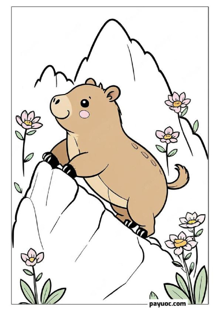 40+ Capybara Coloring Pages for Kids (FREE PDFs)