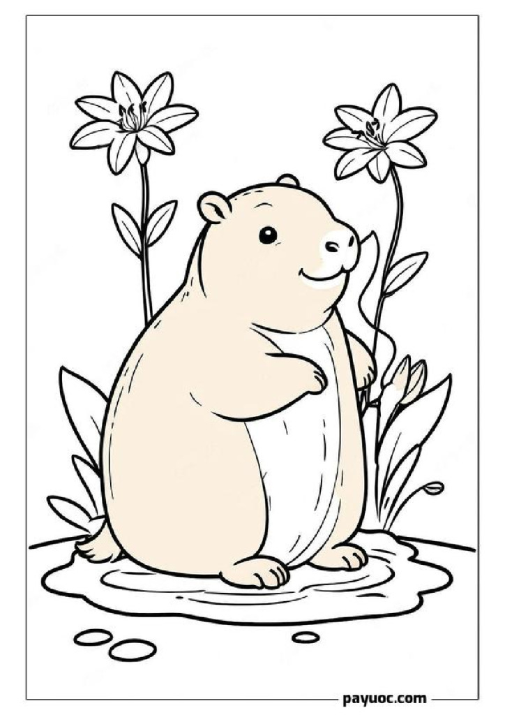 40+ Capybara Coloring Pages for Kids (FREE PDFs)