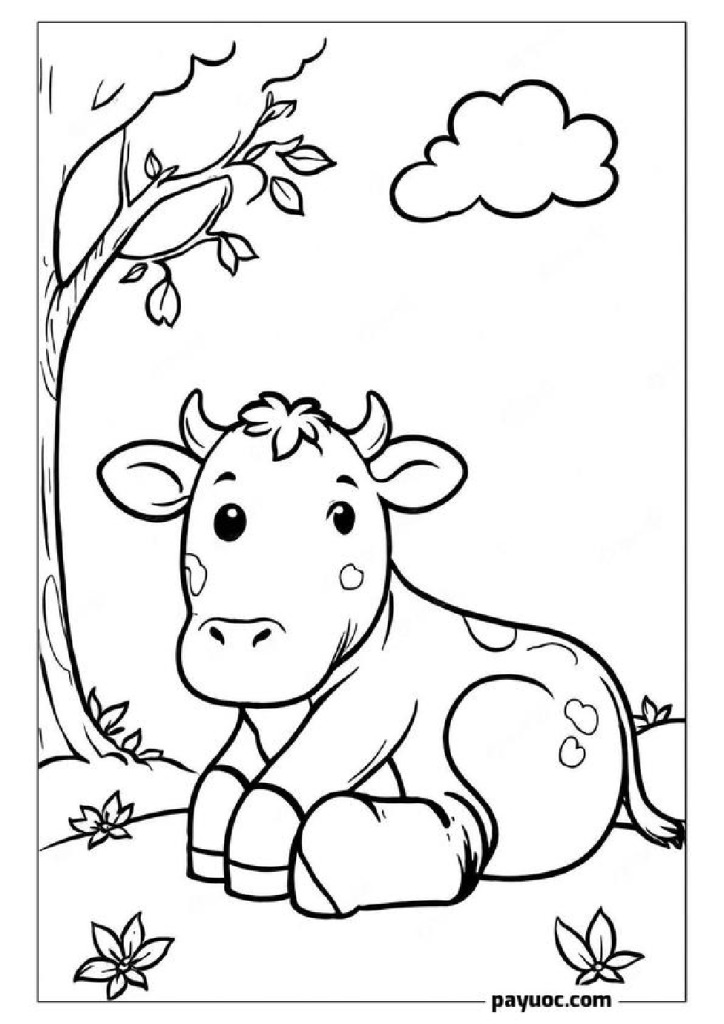 45+ Cattle Coloring Pages for Kids (FREE PDFs)