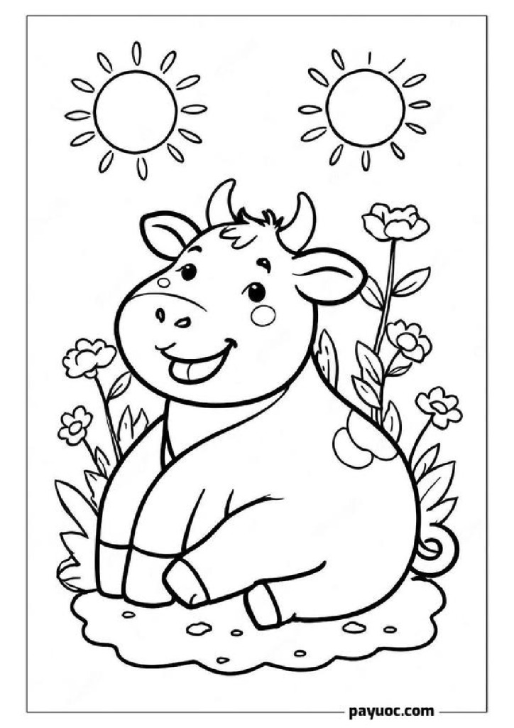 45+ Cattle Coloring Pages for Kids (FREE PDFs)