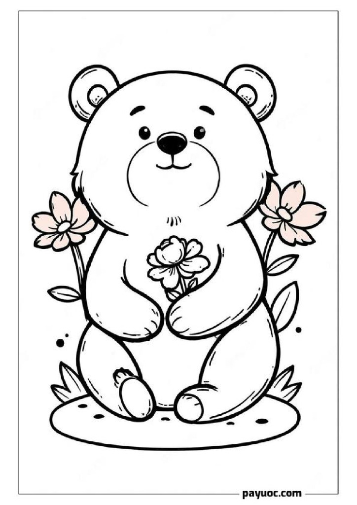 35+ Bear Coloring Pages for Kids (FREE PDFs)