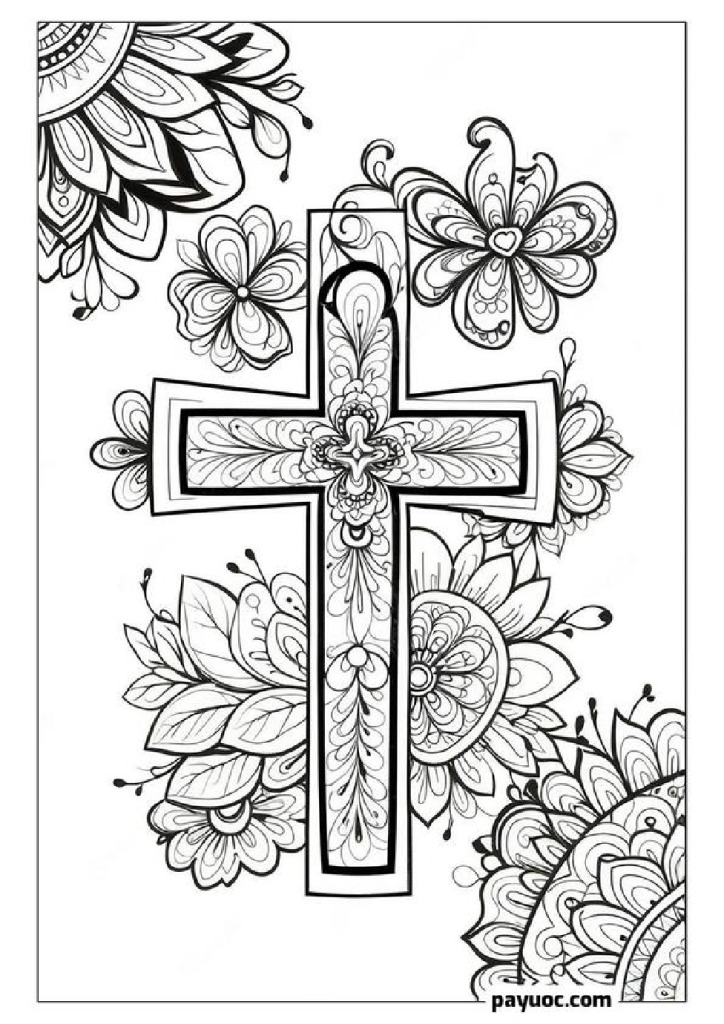 25+ Cross with Mandalas Coloring Pages (FREE PDFs)