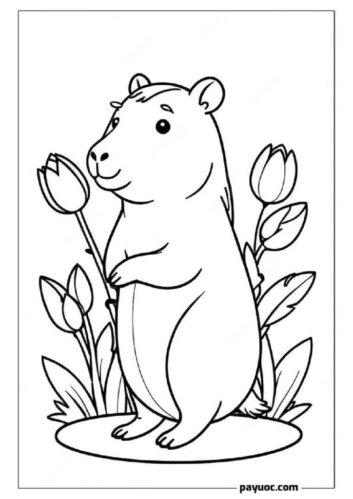 40+ Capybara Coloring Pages for Kids (FREE PDFs)