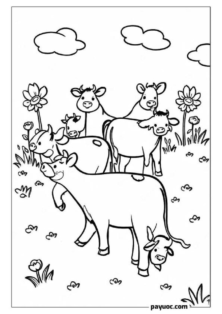 45+ Cattle Coloring Pages for Kids (FREE PDFs)