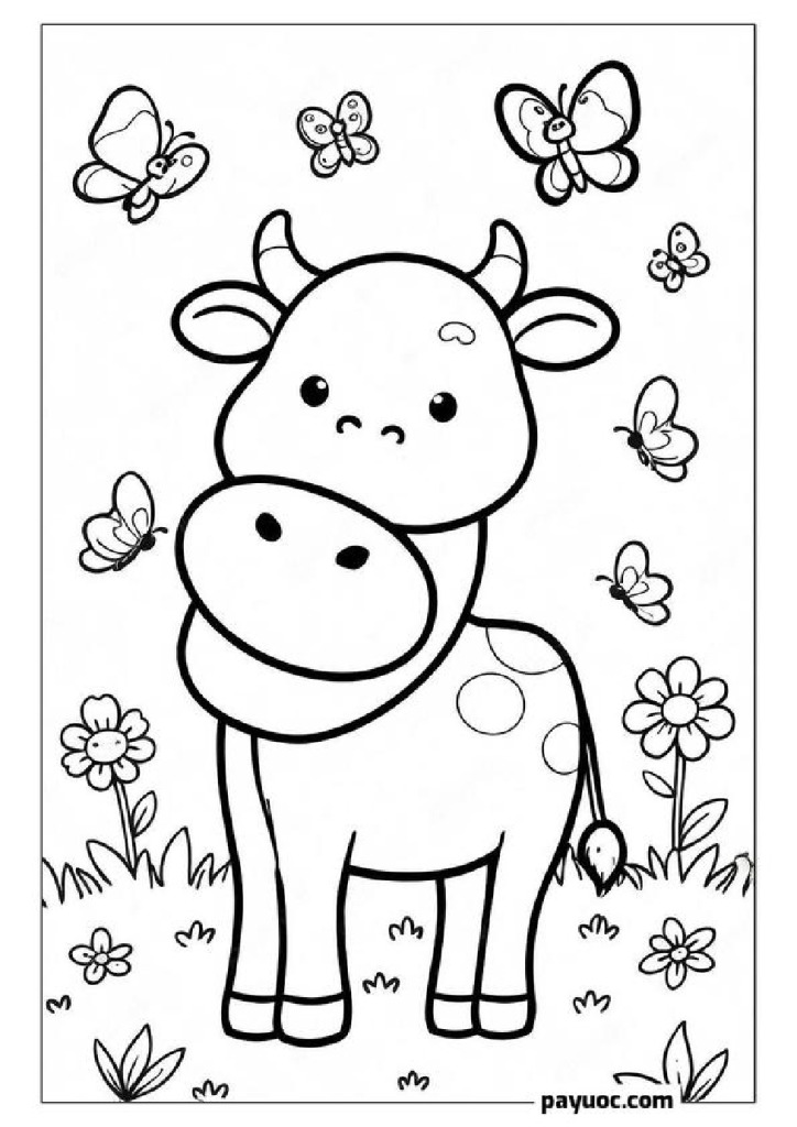 45+ Cattle Coloring Pages for Kids (FREE PDFs)