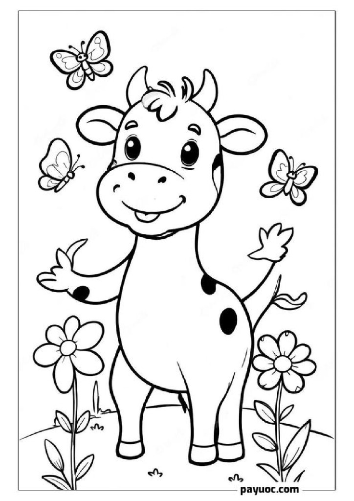 45+ Cattle Coloring Pages for Kids (FREE PDFs)