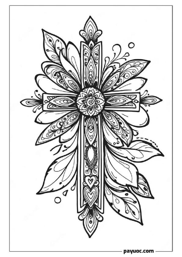 25+ Cross with Mandalas Coloring Pages (FREE PDFs)