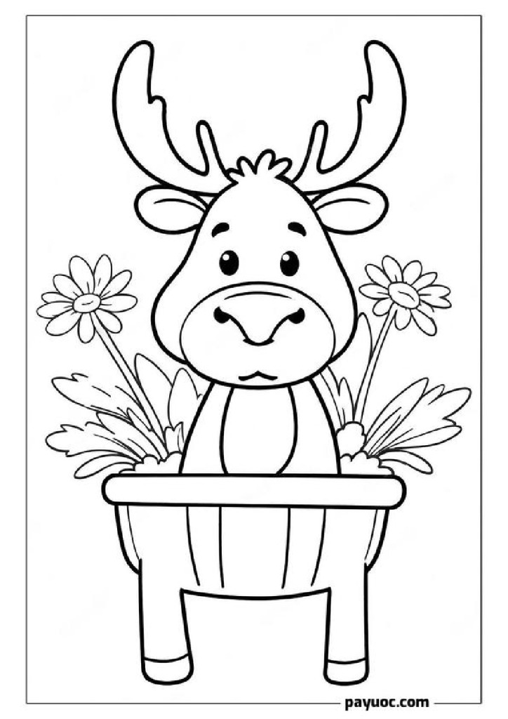 25+ Moose Coloring Pages for Kids (FREE PDFs)
