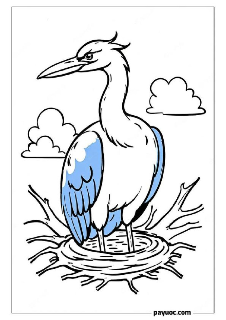 40+ Great Blue Heron Coloring Pages (FREE PDFs)