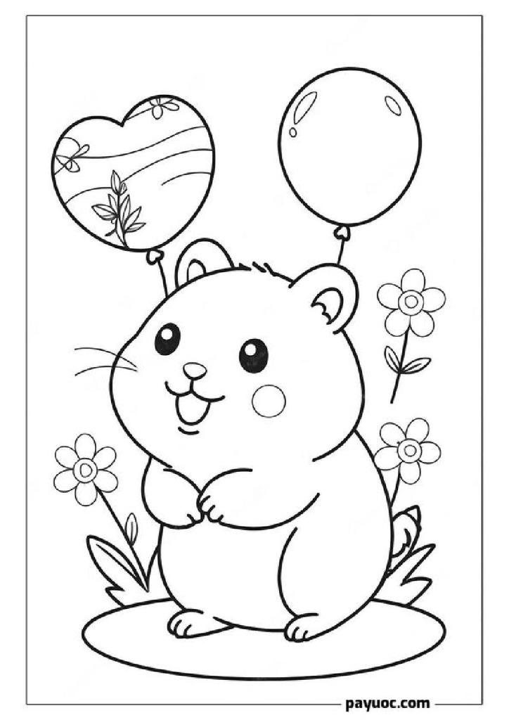 40+ Hamster Coloring Pages for Kids (FREE PDFs)