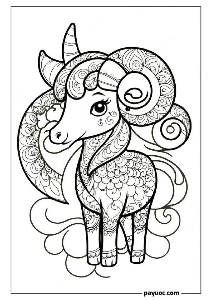 30+ Aries Zodiac Mandala Coloring Pages (FREE PDFs)