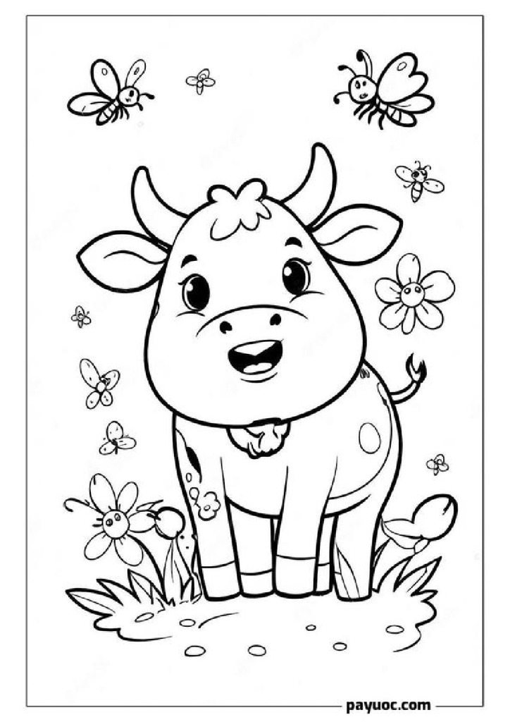 45+ Cattle Coloring Pages for Kids (FREE PDFs)