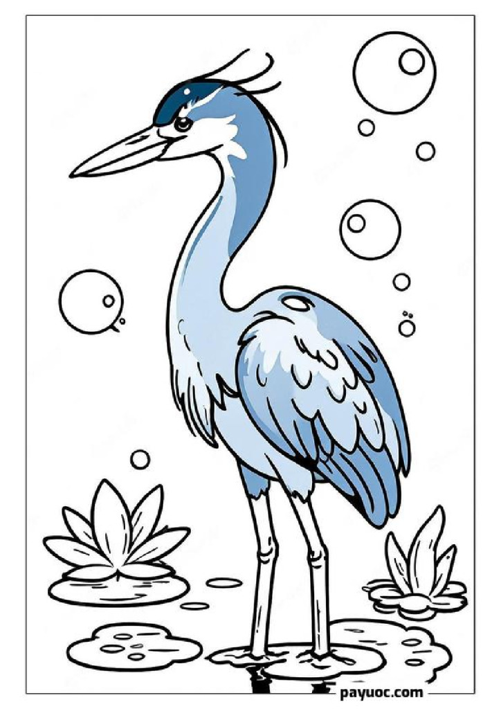 40+ Great Blue Heron Coloring Pages (FREE PDFs)