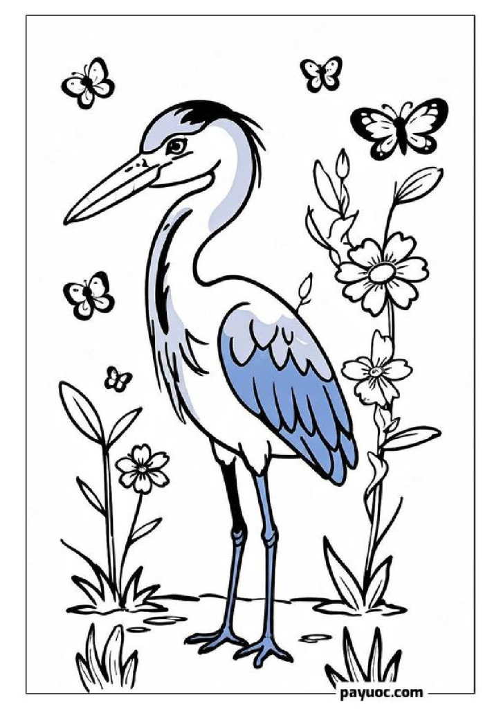 40+ Great Blue Heron Coloring Pages (FREE PDFs)
