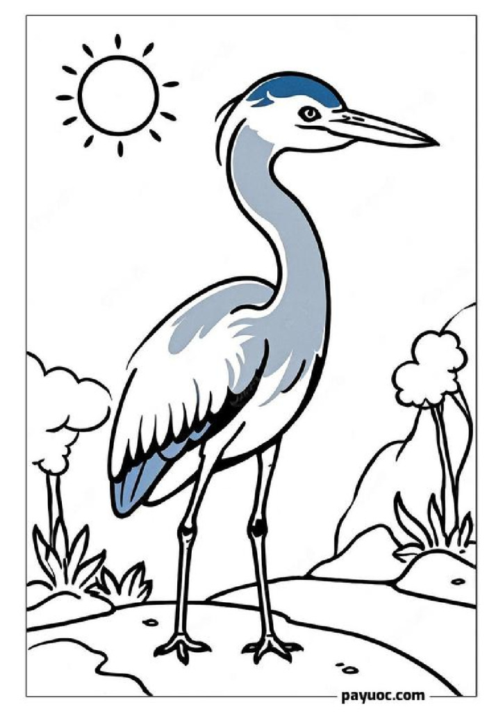 40+ Great Blue Heron Coloring Pages (FREE PDFs)