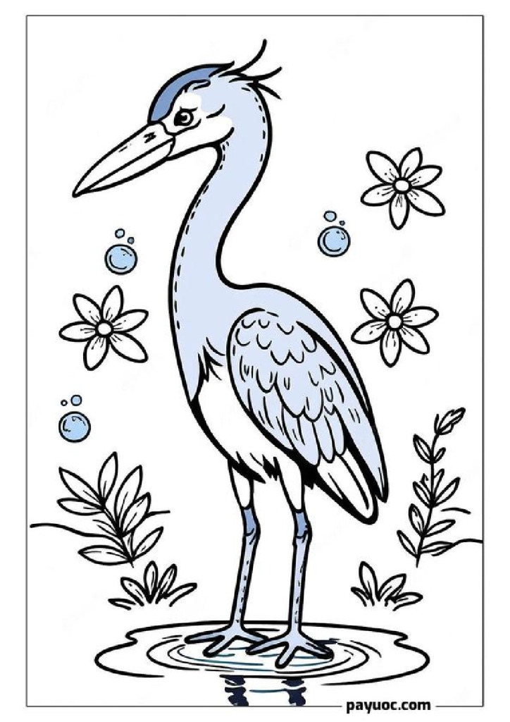 40+ Great Blue Heron Coloring Pages (FREE PDFs)