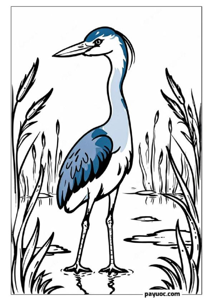 40+ Great Blue Heron Coloring Pages (FREE PDFs)