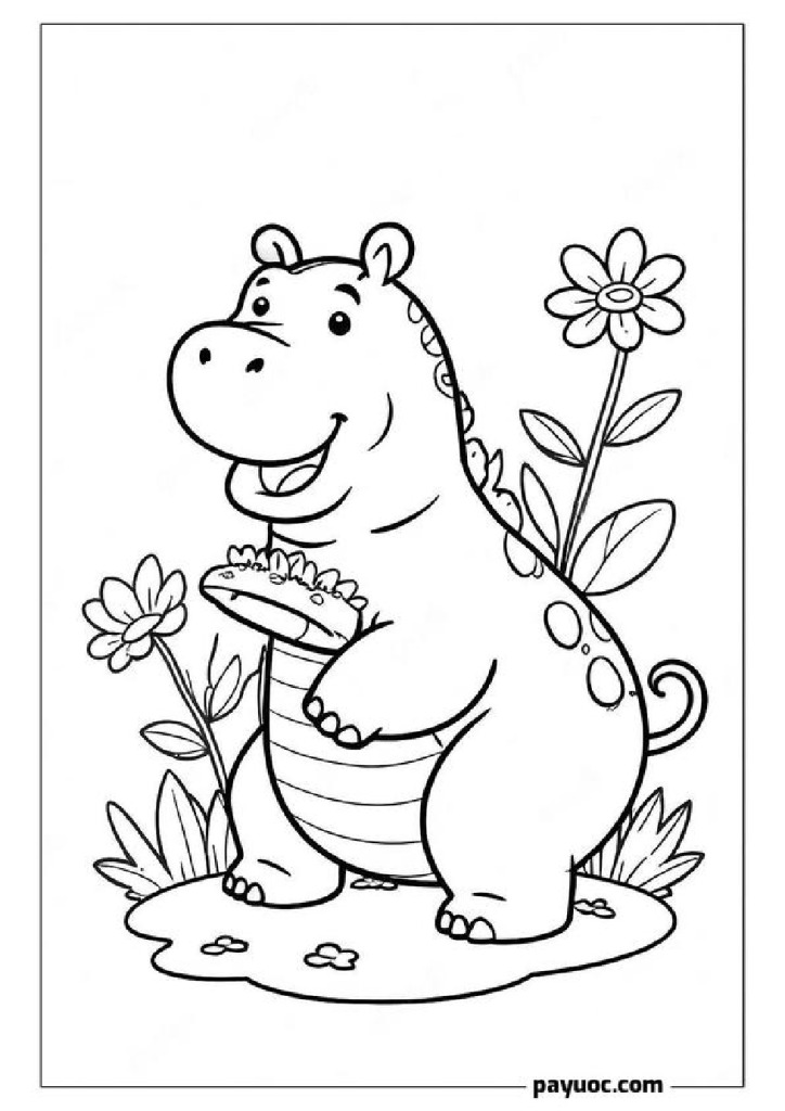 35+ Fun Hippopotamus Coloring Pages for Kids (FREE PDFs)