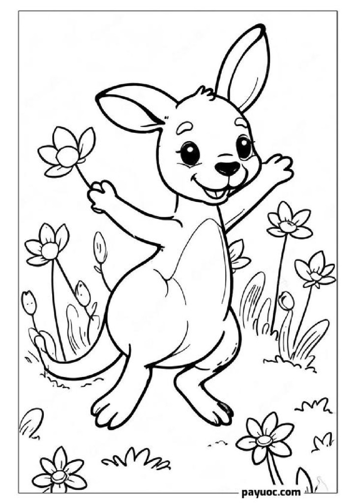 40+ Kangaroo Coloring Pages for Kids (FREE PDFs)