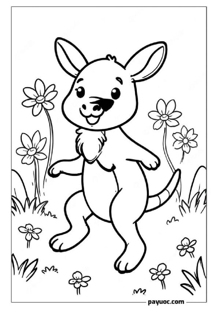 40+ Kangaroo Coloring Pages for Kids (FREE PDFs)