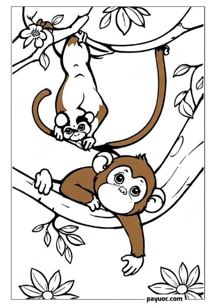 35+ Fun Monkey Coloring Pages (FREE PDFs)