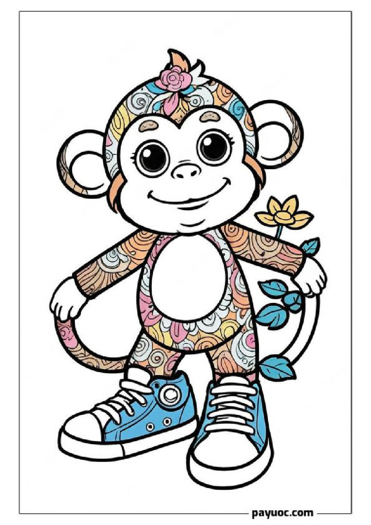35+ Fun Monkey Coloring Pages (FREE PDFs)
