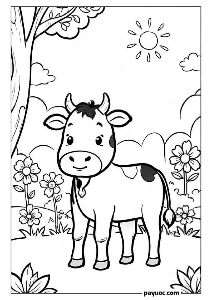 45+ Cattle Coloring Pages for Kids (FREE PDFs)