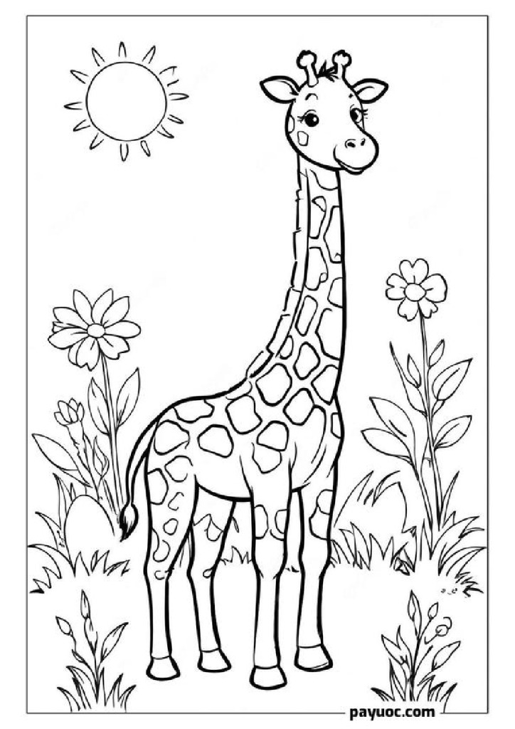 35+ Giraffe Coloring Pages for Kids (FREE PDFs)