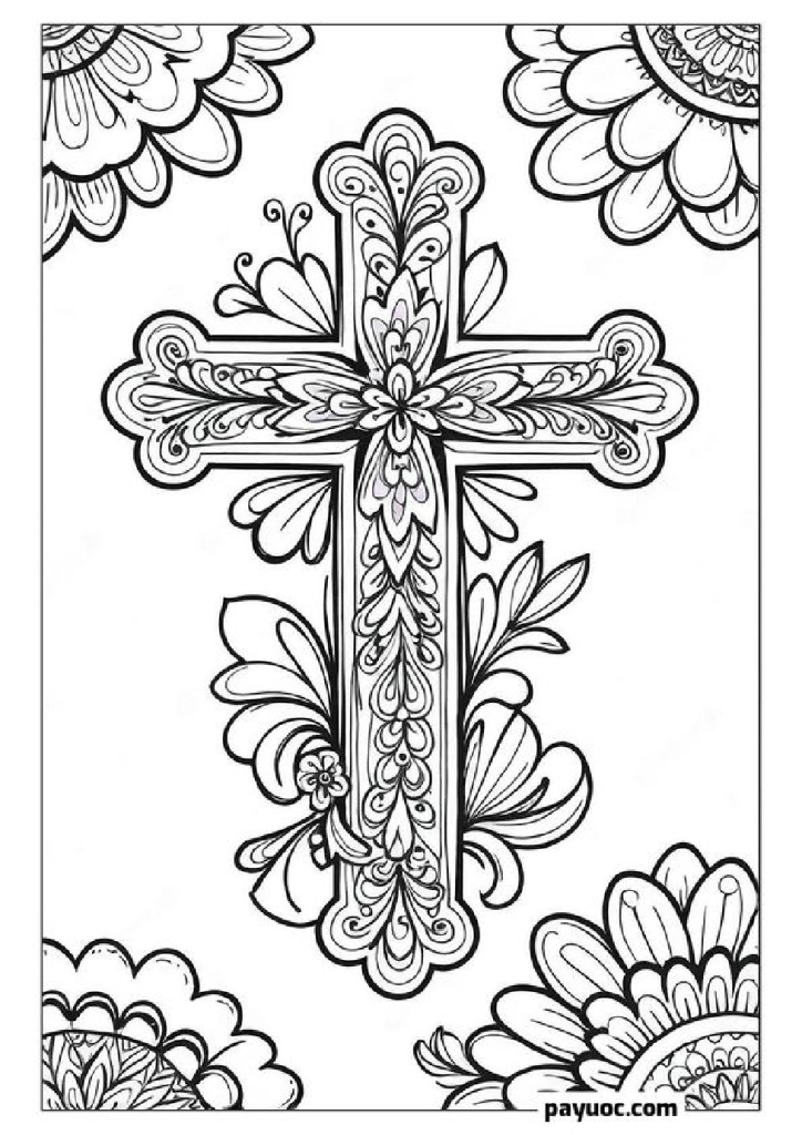 25+ Cross with Mandalas Coloring Pages (FREE PDFs)